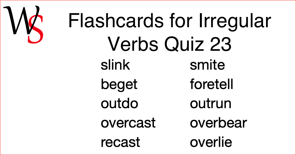 Irregular Verb Flashcards 23 | Writing Support