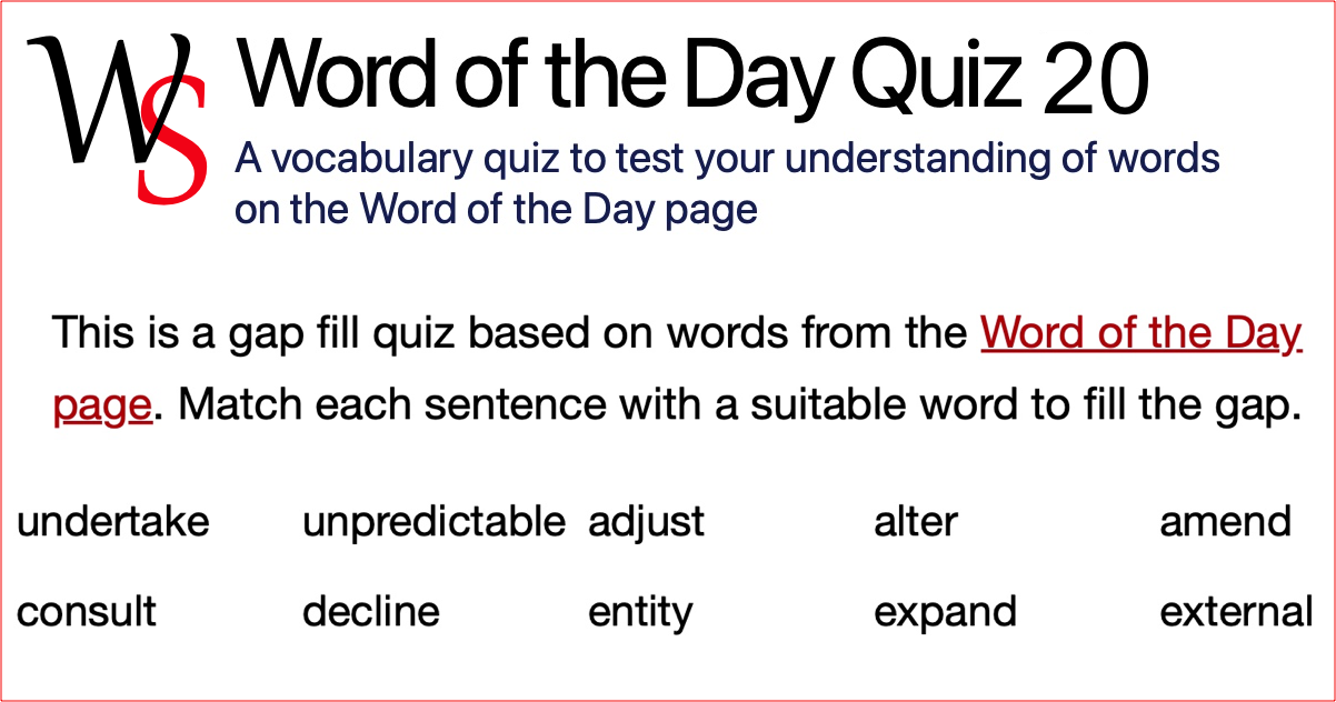 Academic Word of the Day Quiz 20 | Writing Support