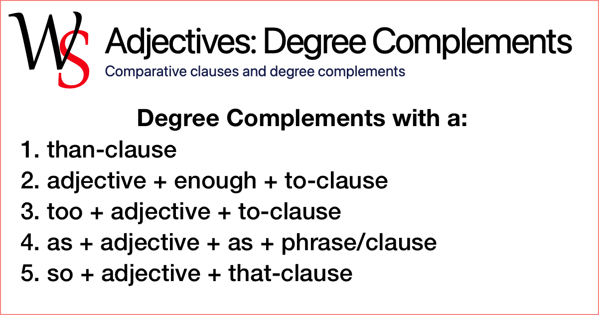 Degree Complements of Adjectives | Writing Support
