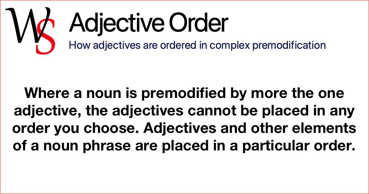 Adjective Order | Writing Support