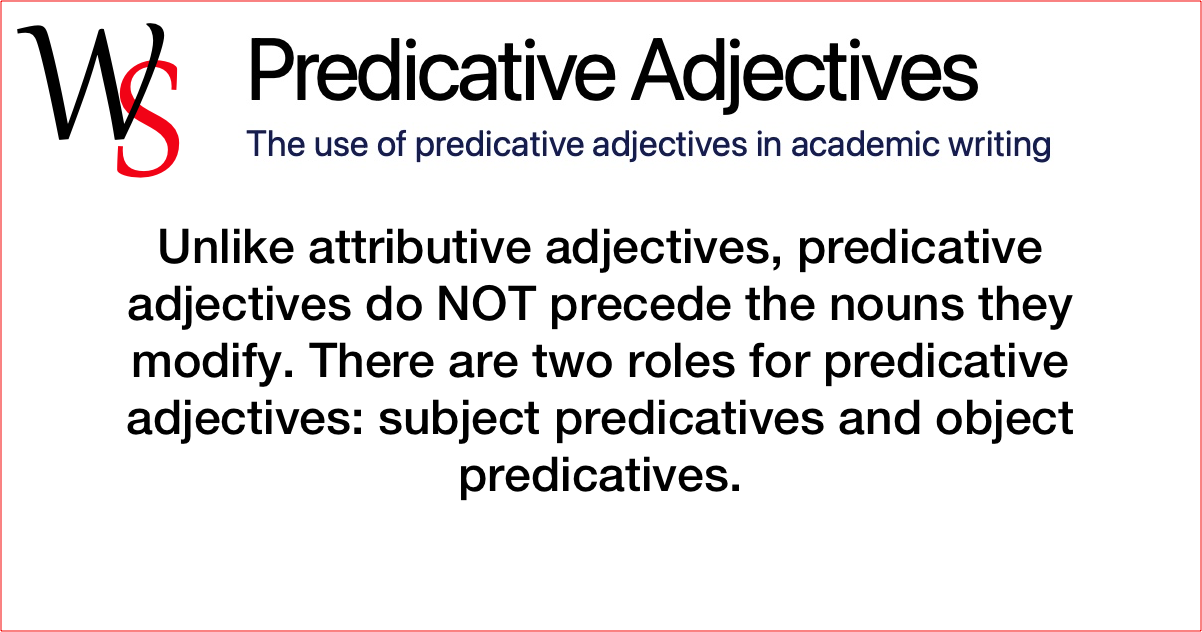 Predicative Adjectives | Writing Support