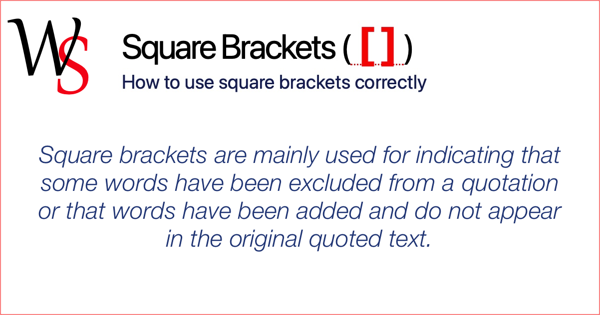 Square Brackets Writing Support