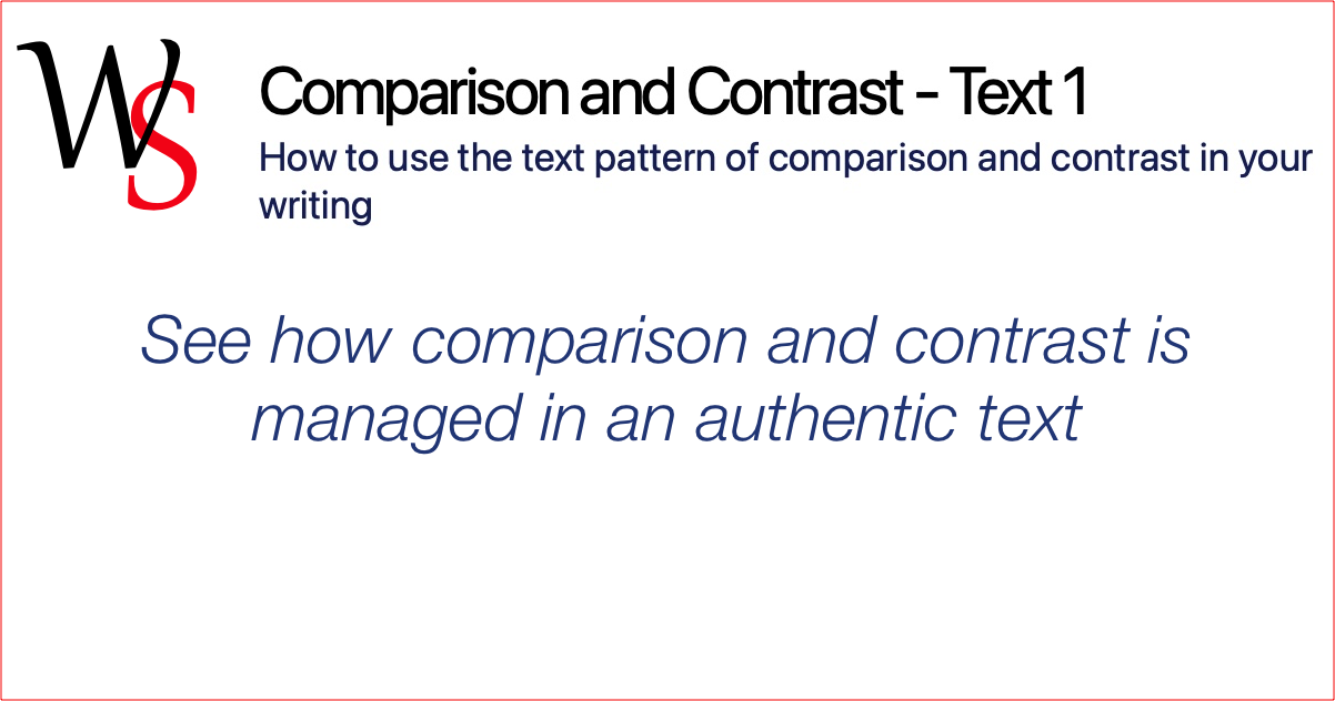 Comparison & Contrast 1 | Writing Support
