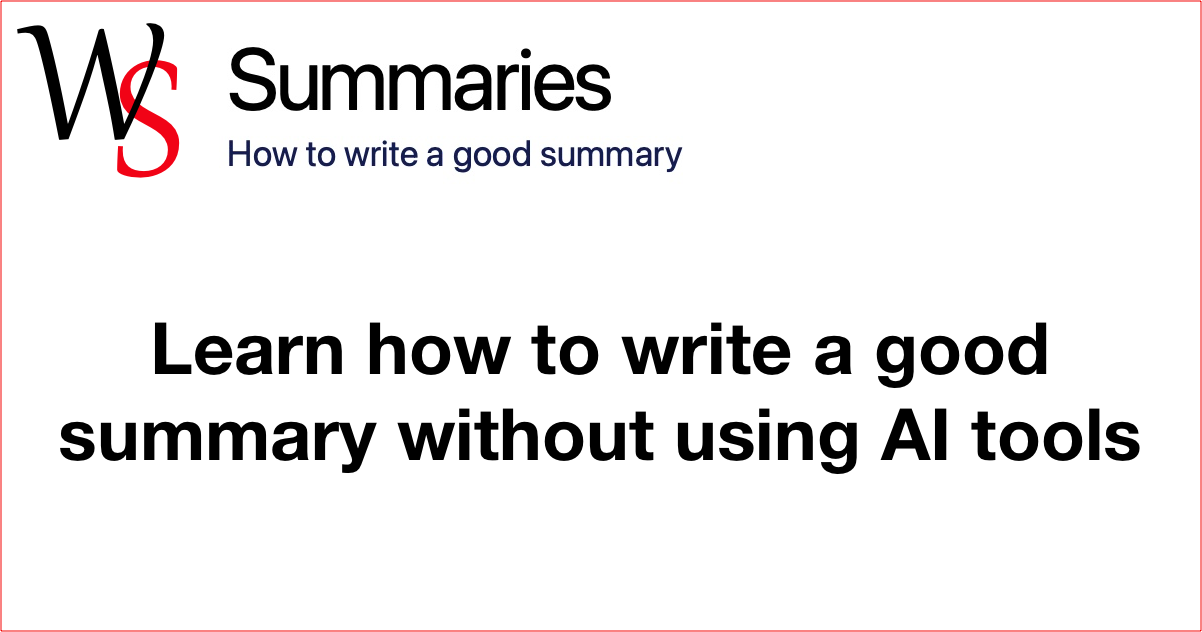 Summaries | Writing Support